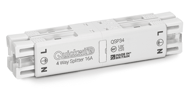 Maintenance free splitter junction box for lighting - Quickwire