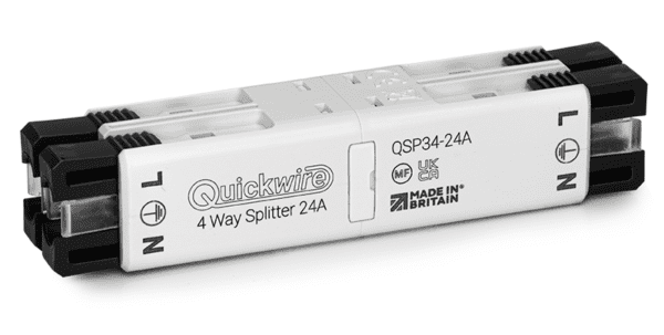 Maintenance free splitter junction box for lighting - Quickwire