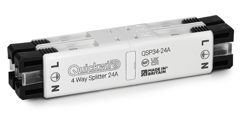 Maintenance free splitter junction box for lighting - Quickwire